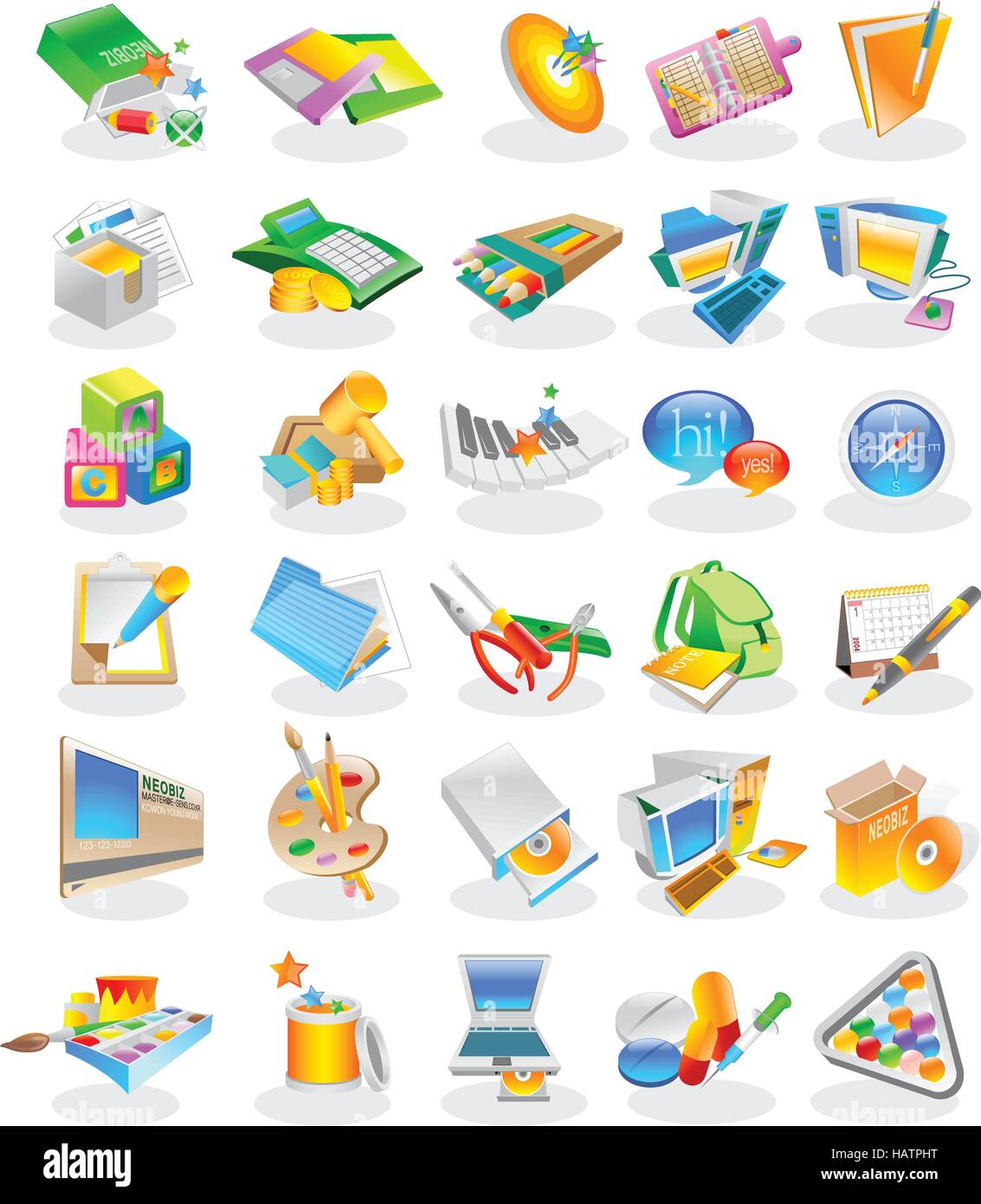 Icon Set Illustration and Painting Stock Vector Image & Art - Alamy