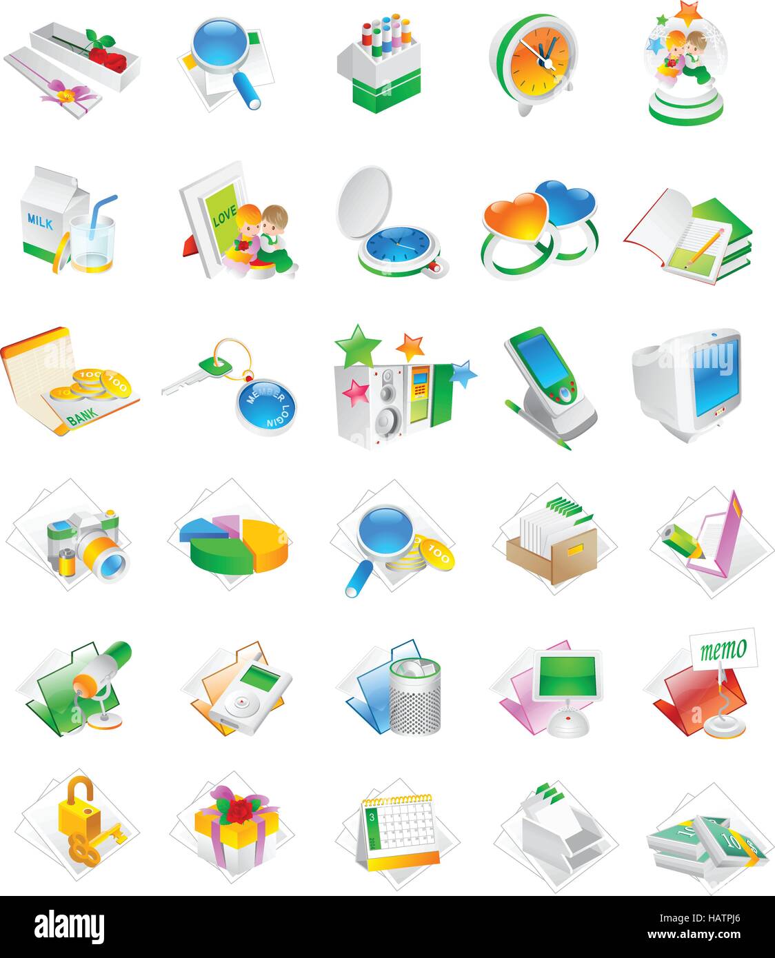 Icon Set Illustration and Painting Stock Vector Image & Art - Alamy