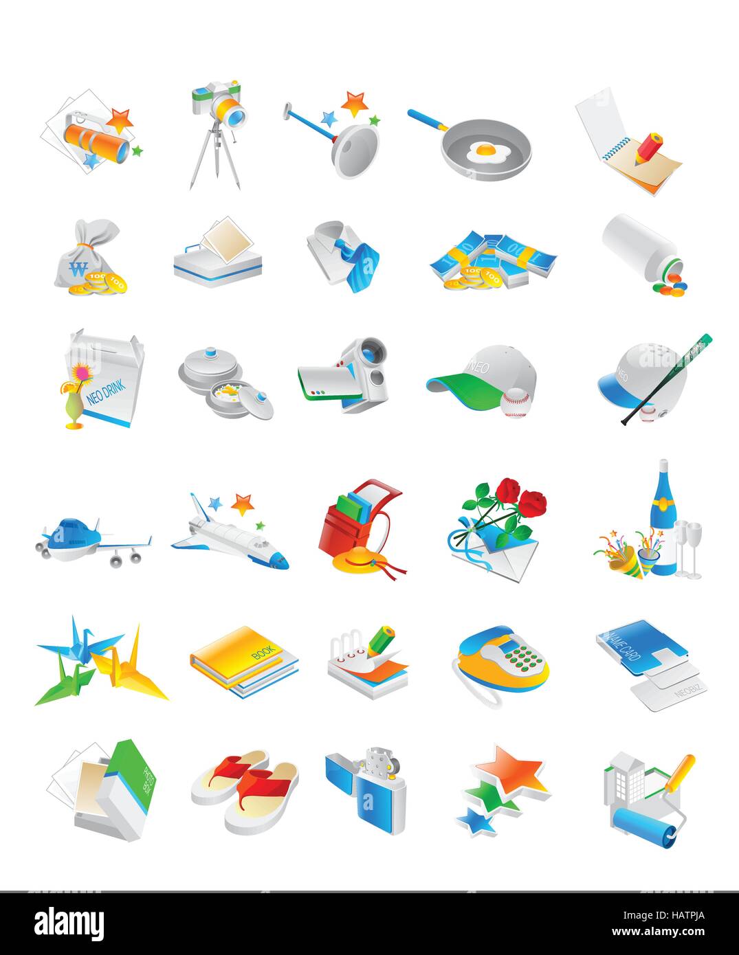 Icon Set Illustration and Painting Stock Vector Image & Art - Alamy