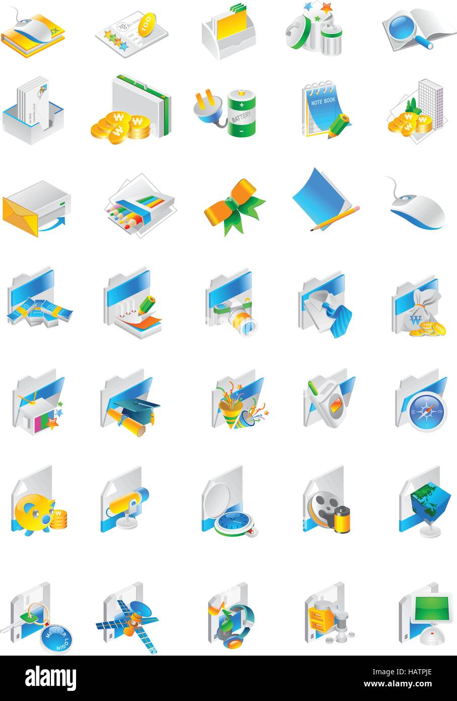 Icon Set Illustration and Painting Stock Vector Image & Art - Alamy