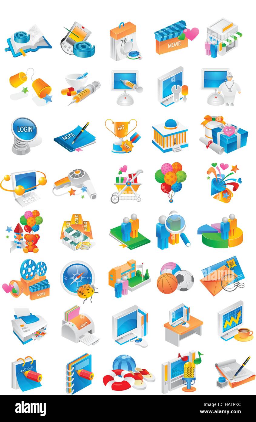 Icon Set Illustration and Painting Stock Vector Image & Art - Alamy