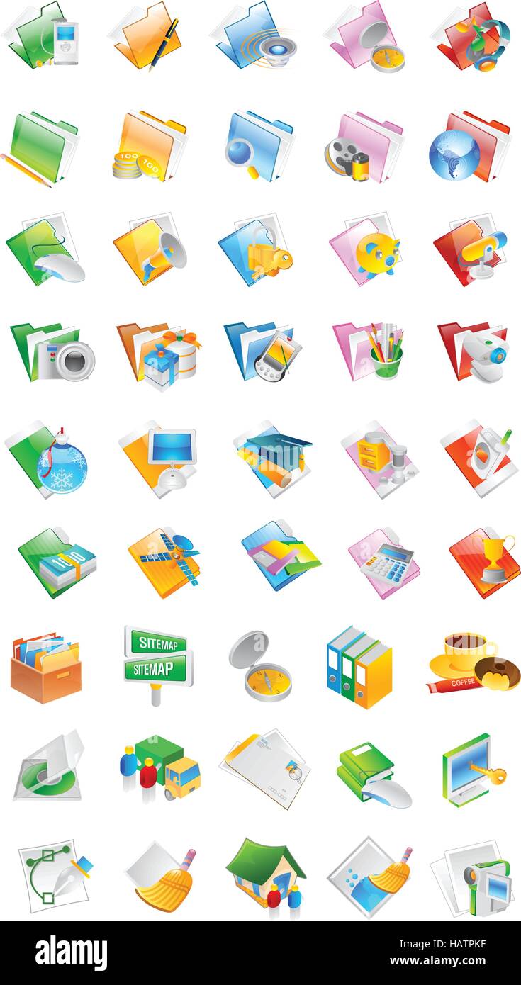 Icon Set Illustration and Painting Stock Vector Image & Art - Alamy