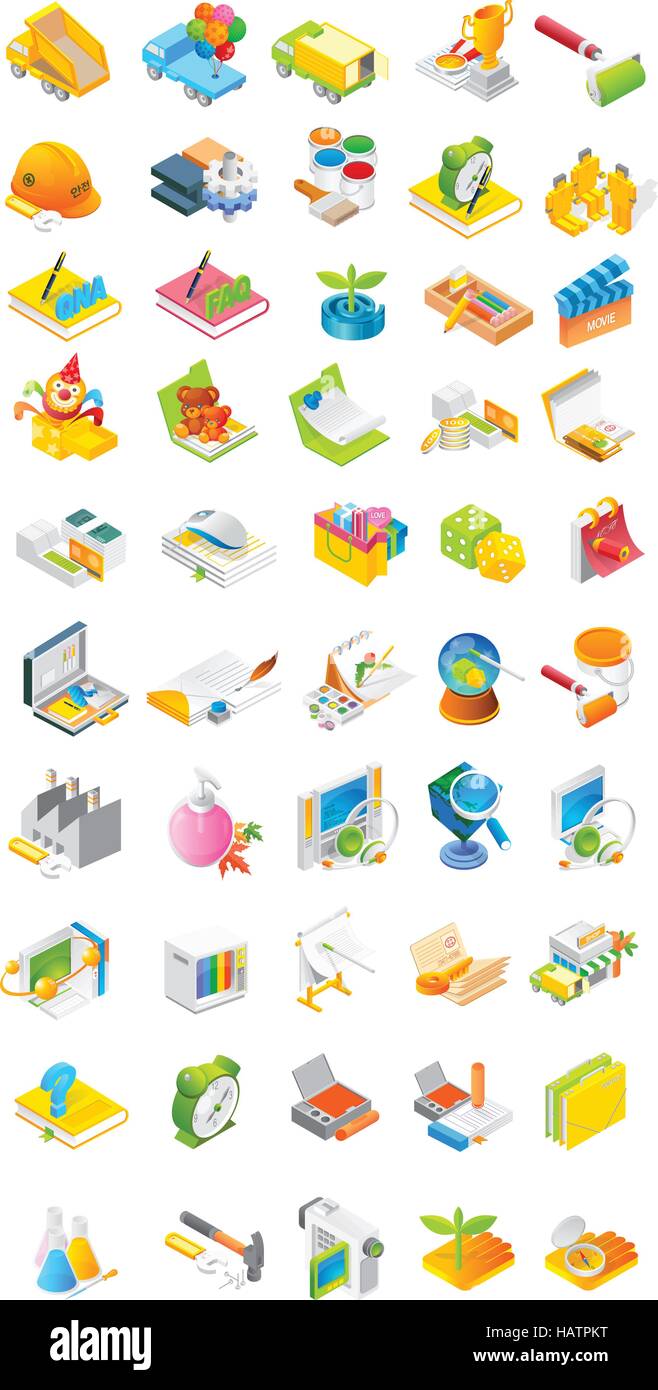 Icon Set Illustration and Painting Stock Vector Image & Art - Alamy