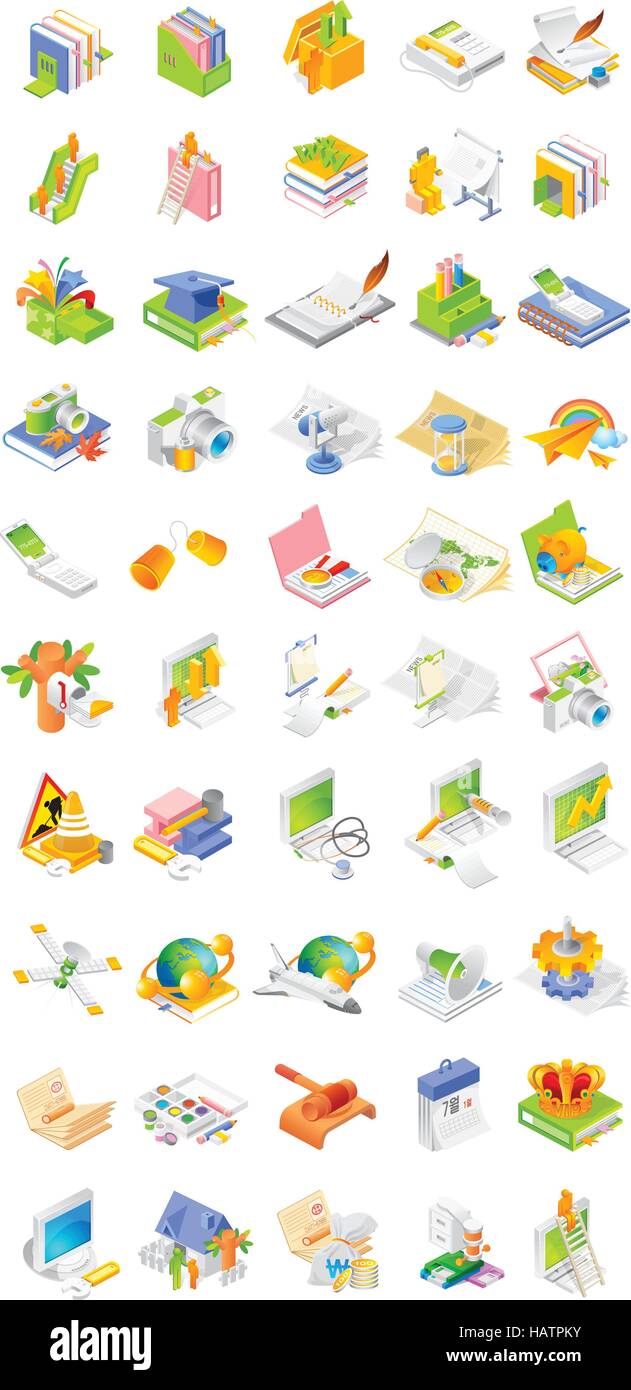 Icon Set Illustration and Painting Stock Vector Image & Art - Alamy