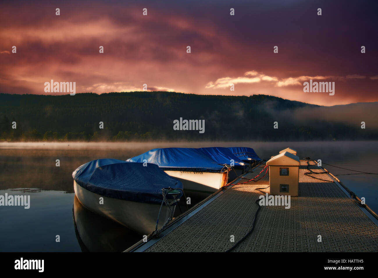 Morning on the lake Stock Photo - Alamy