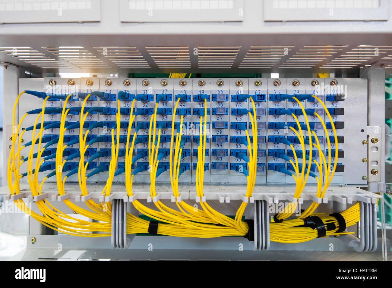 Technology center with fiber optic equipment Stock Photo - Alamy