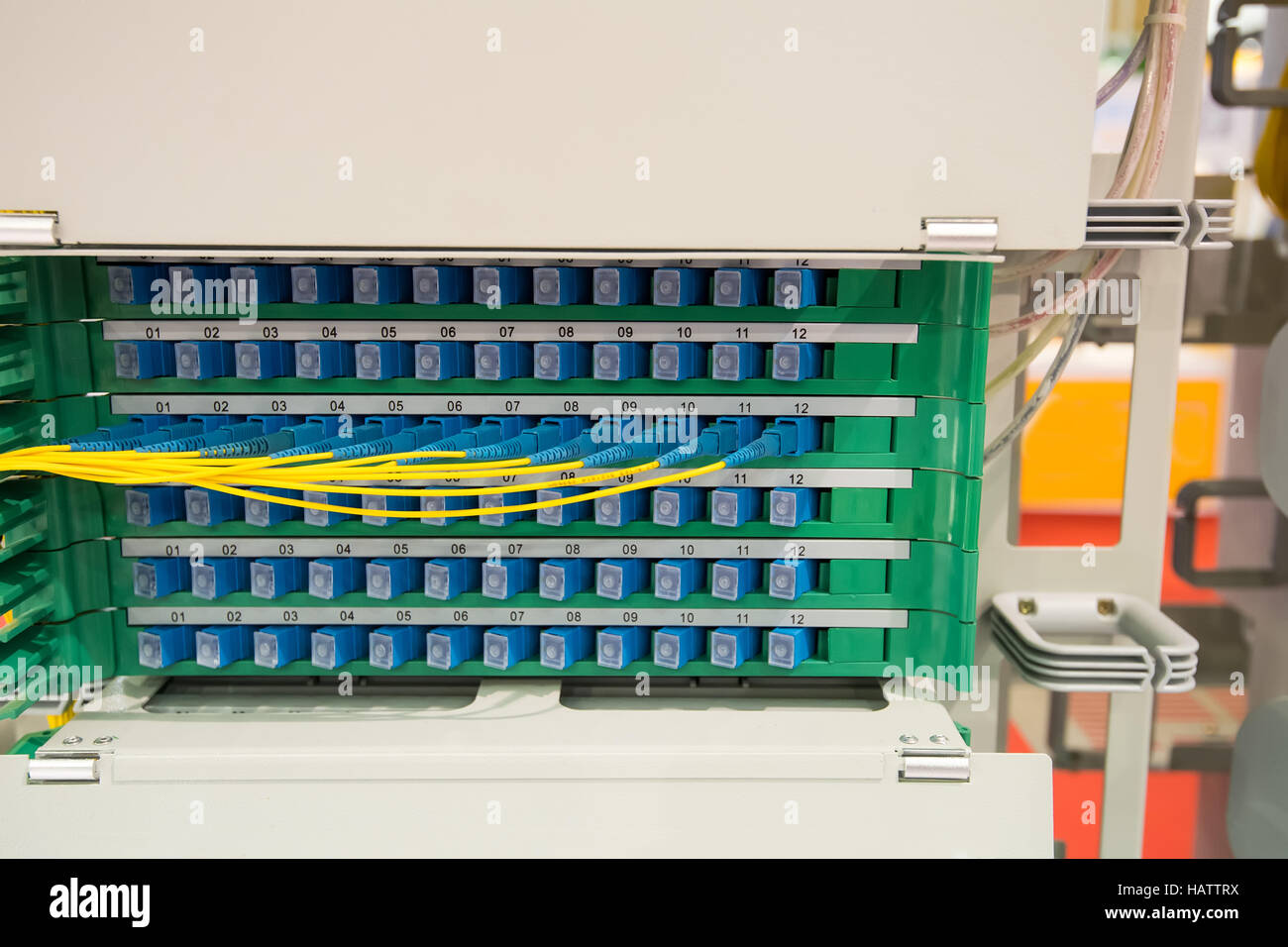 fiber optic in technology data center Stock Photo - Alamy