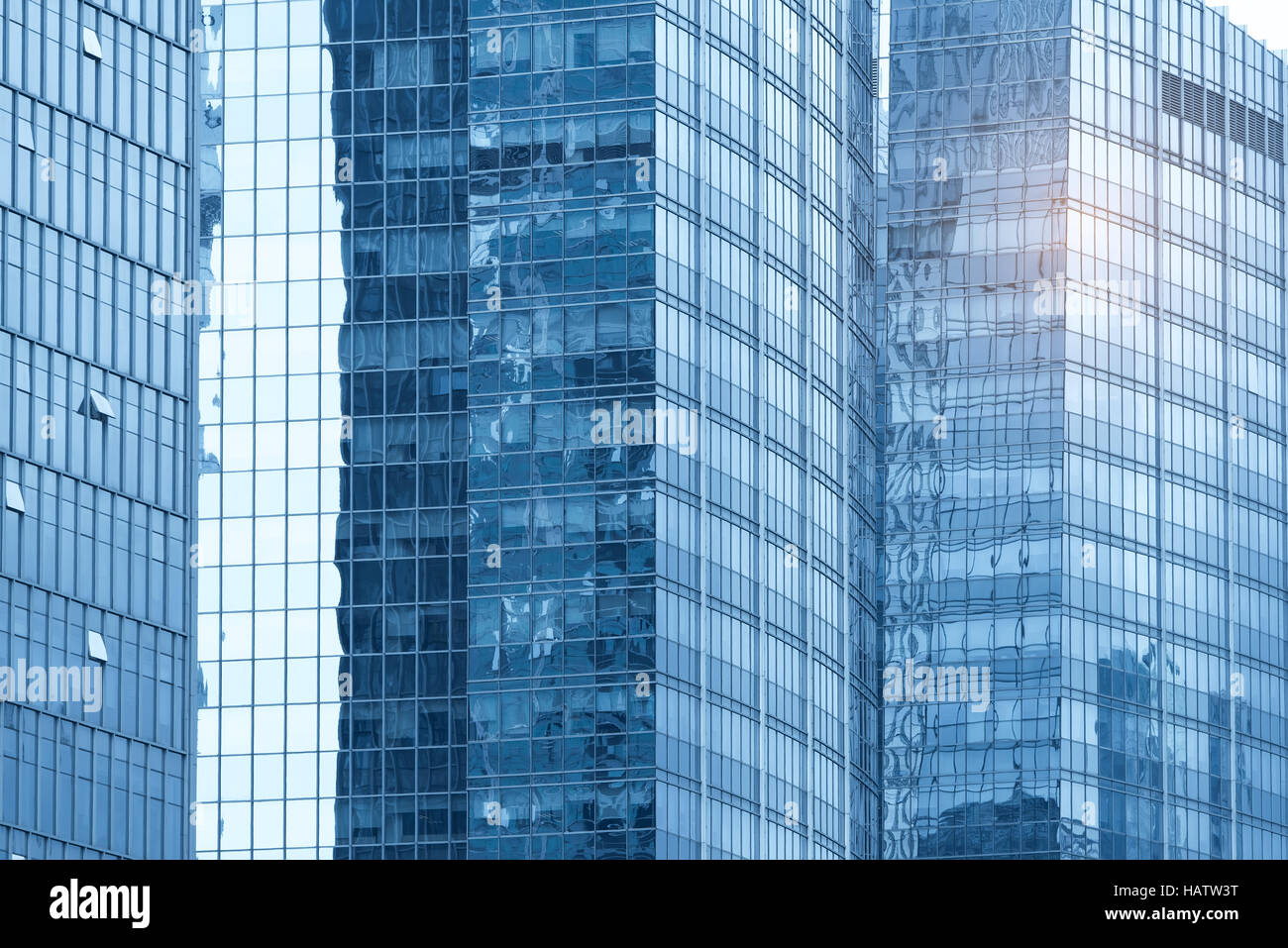 Contemporary office building blue glass wall detail Stock Photo - Alamy