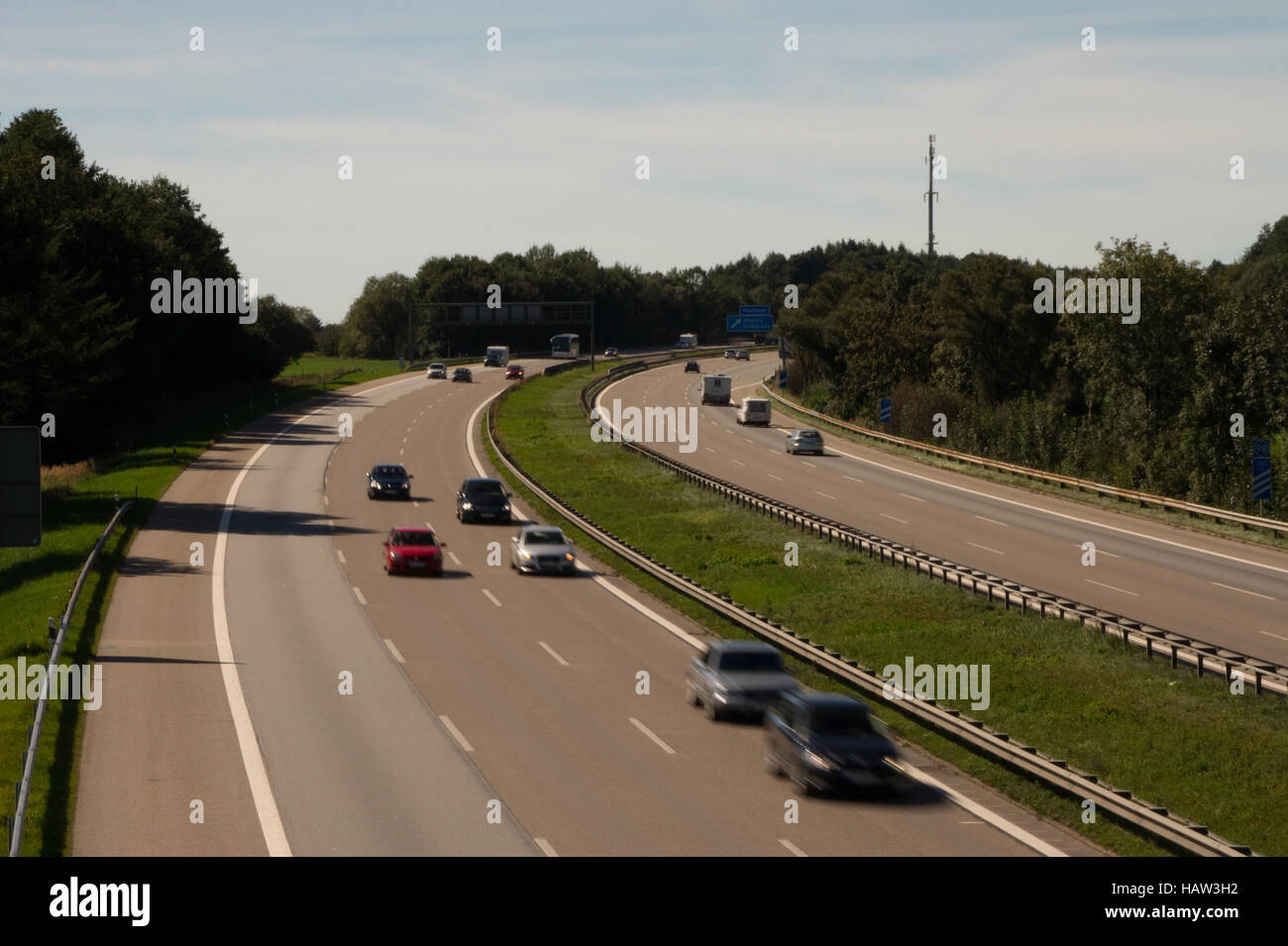 Highway Traffic cars speed Stock Photo - Alamy