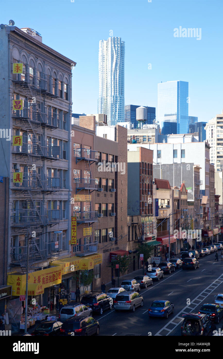 View of East Broadway, Chinatown Manhattan in New York, NY, USA Stock ...