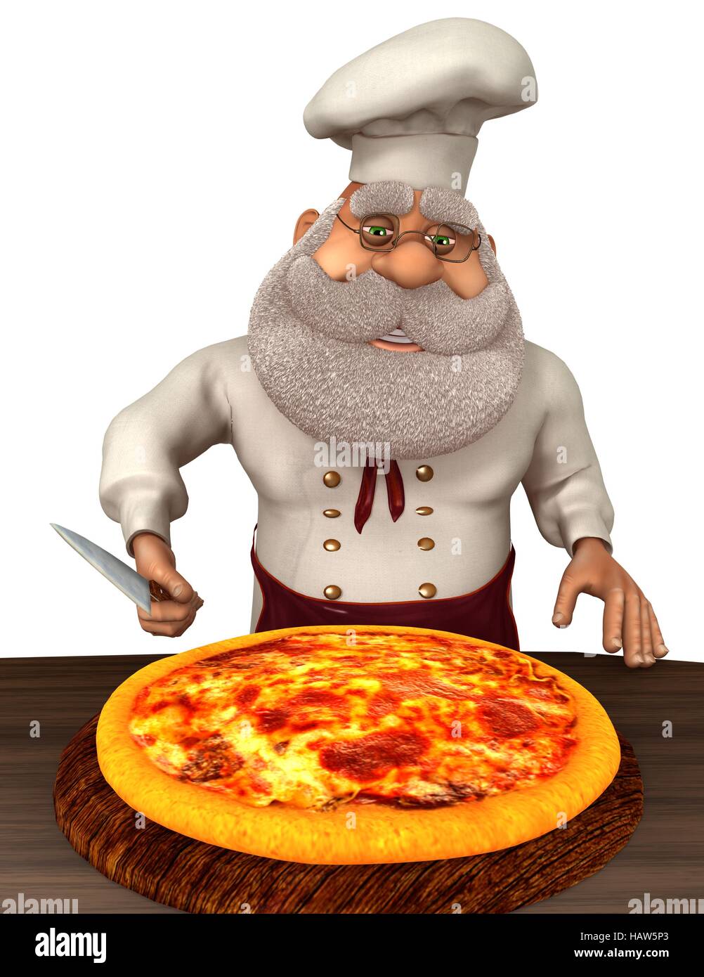 Santa Claus Cook 3D Illustration in Cartoon Stule Isolated On White ...