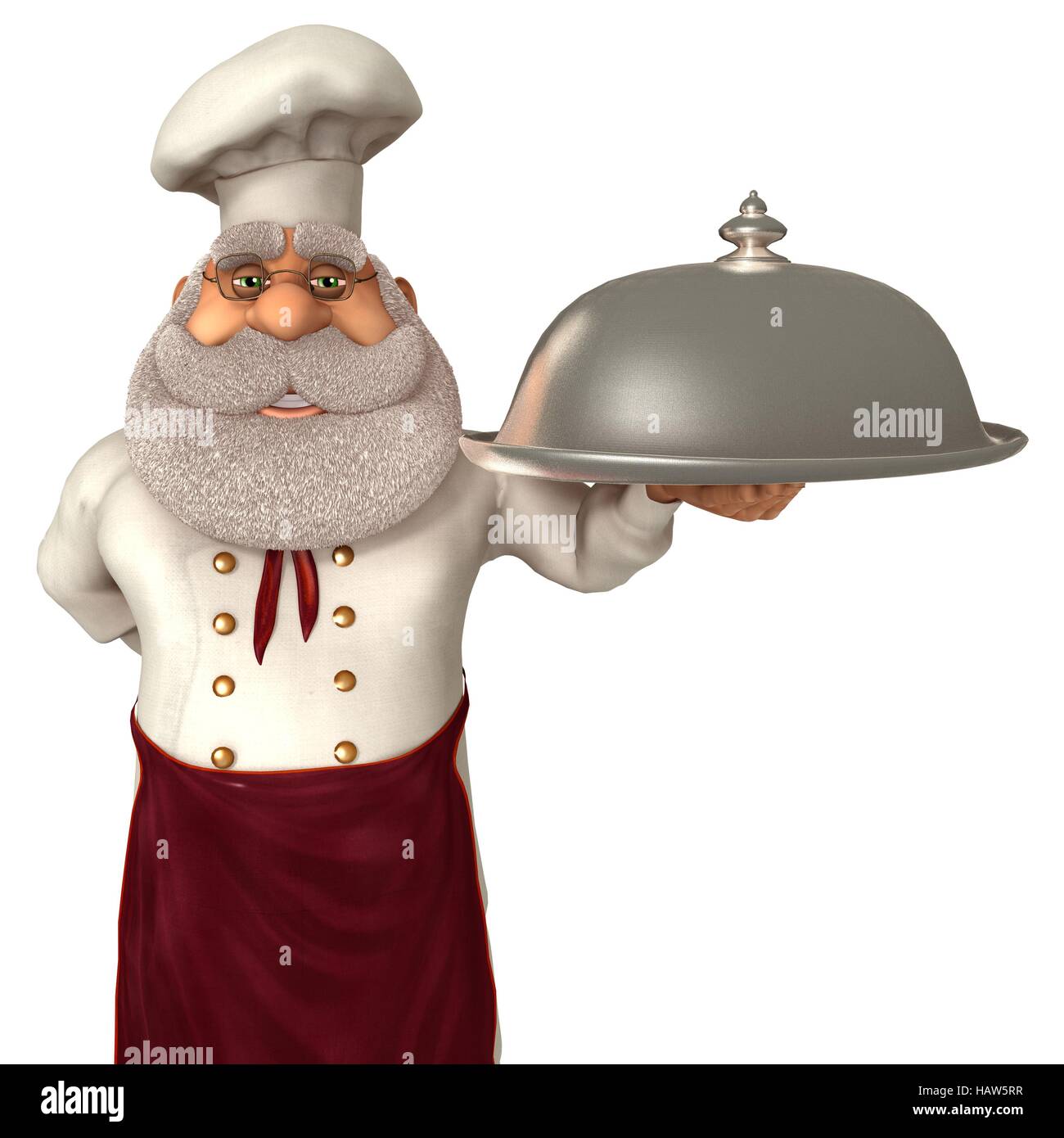 Santa Claus Cook 3D Illustration in Cartoon Stule Isolated On White ...