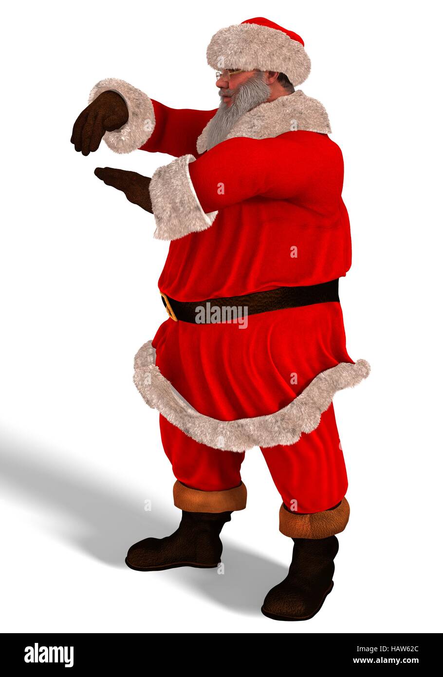 Santa Claus Dance 3D Illustration Isolated On White Stock Photo - Alamy