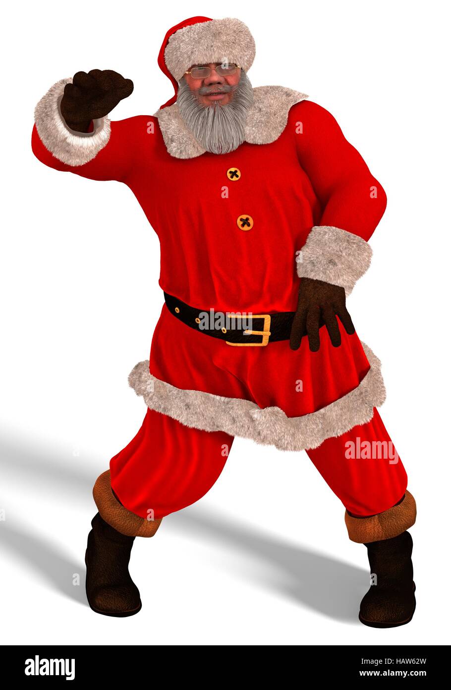 Santa Claus Dance 3D Illustration Isolated On White Stock Photo - Alamy