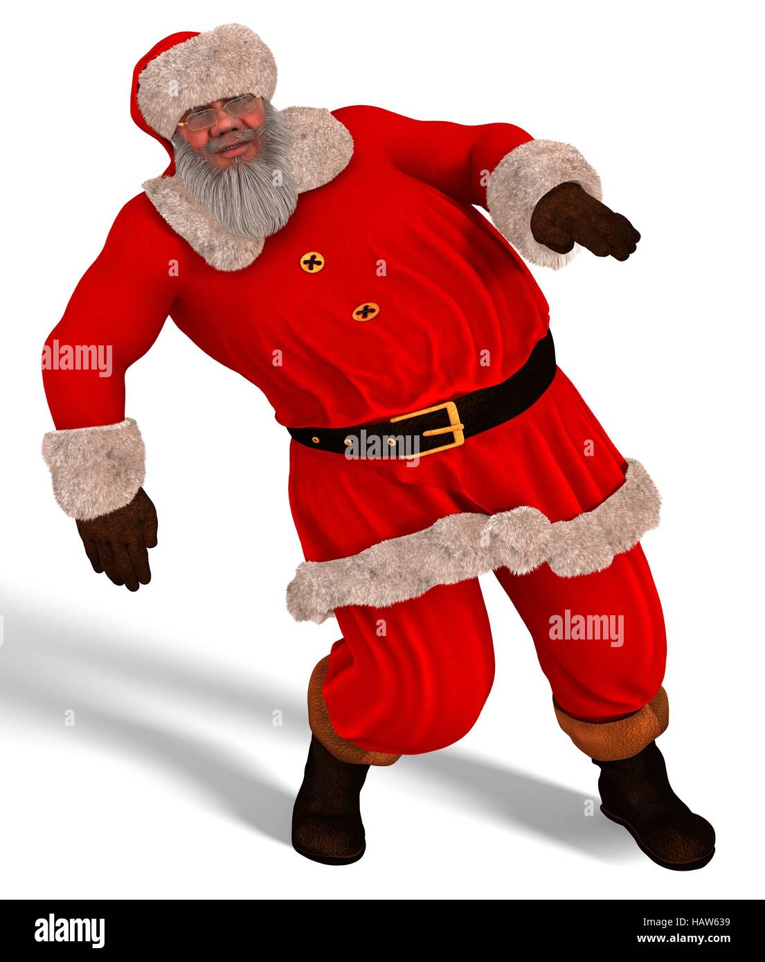 Santa Claus Dance 3D Illustration Isolated On White Stock Photo - Alamy