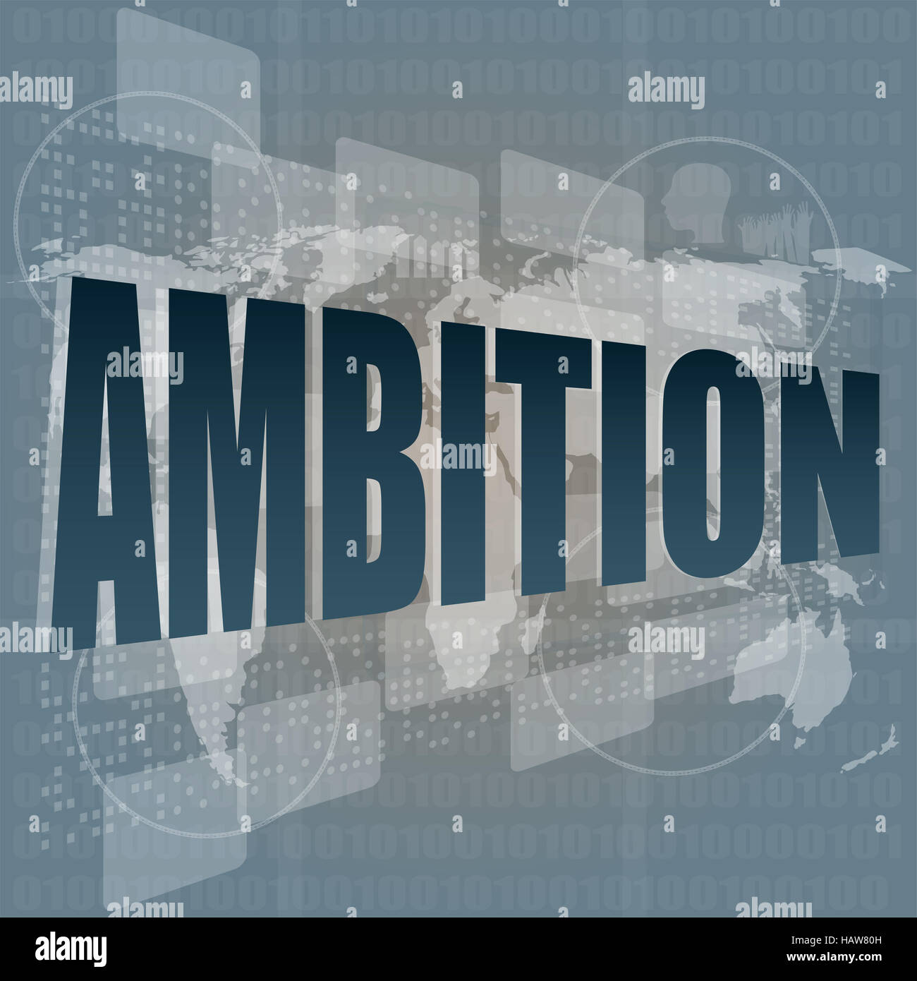 ambition word on blue digital touch background Stock Photo - Alamy