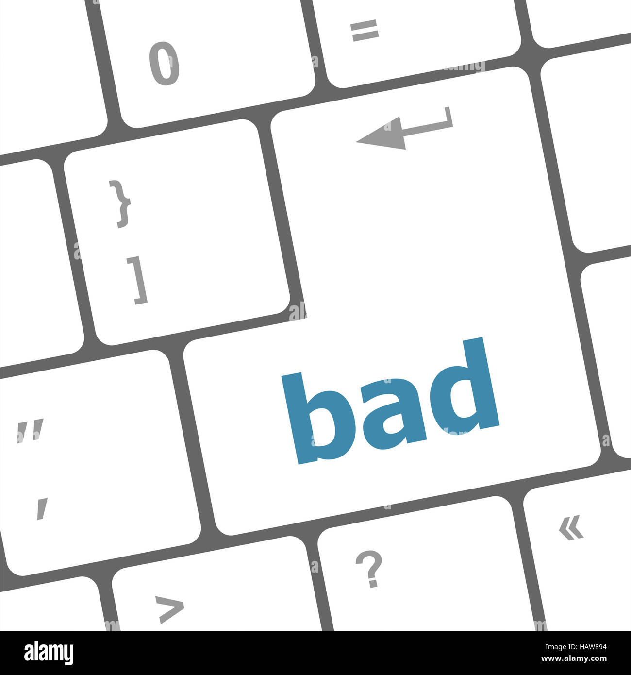 bad word on white button keyboard Stock Photo - Alamy