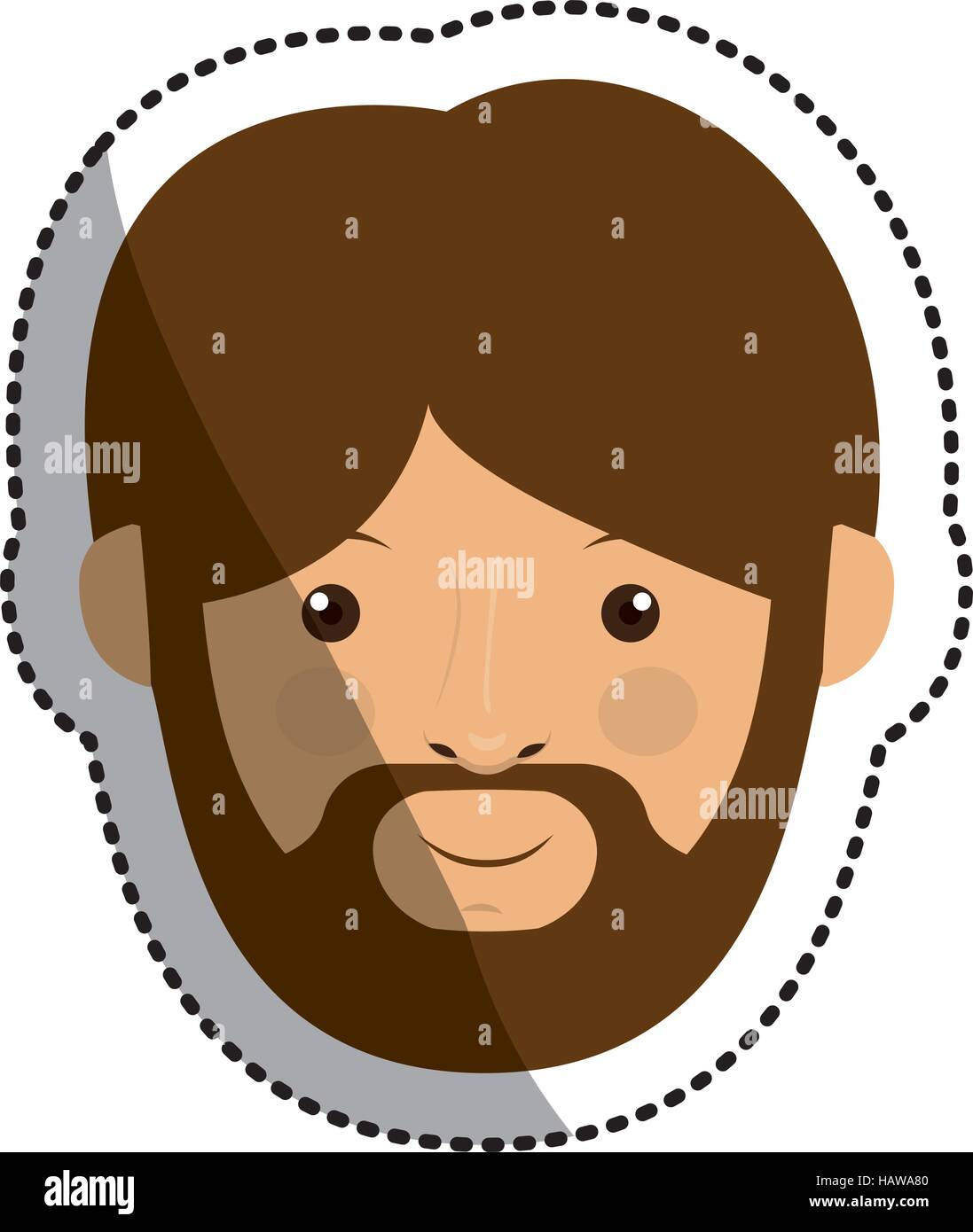 Man with beard icon. Male avatar person people and human theme ...