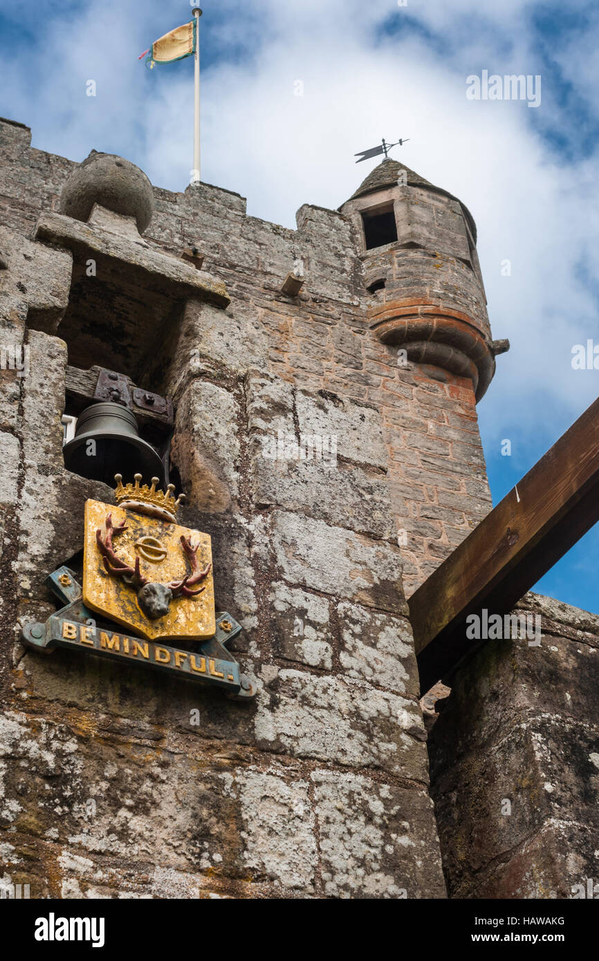 Close up of upper part of Cowdor Castle gate Stock Photo - Alamy
