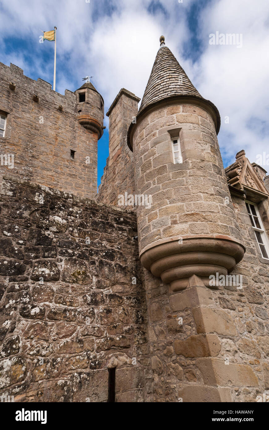 Watchtower above gate at Cowdor Castle Stock Photo - Alamy