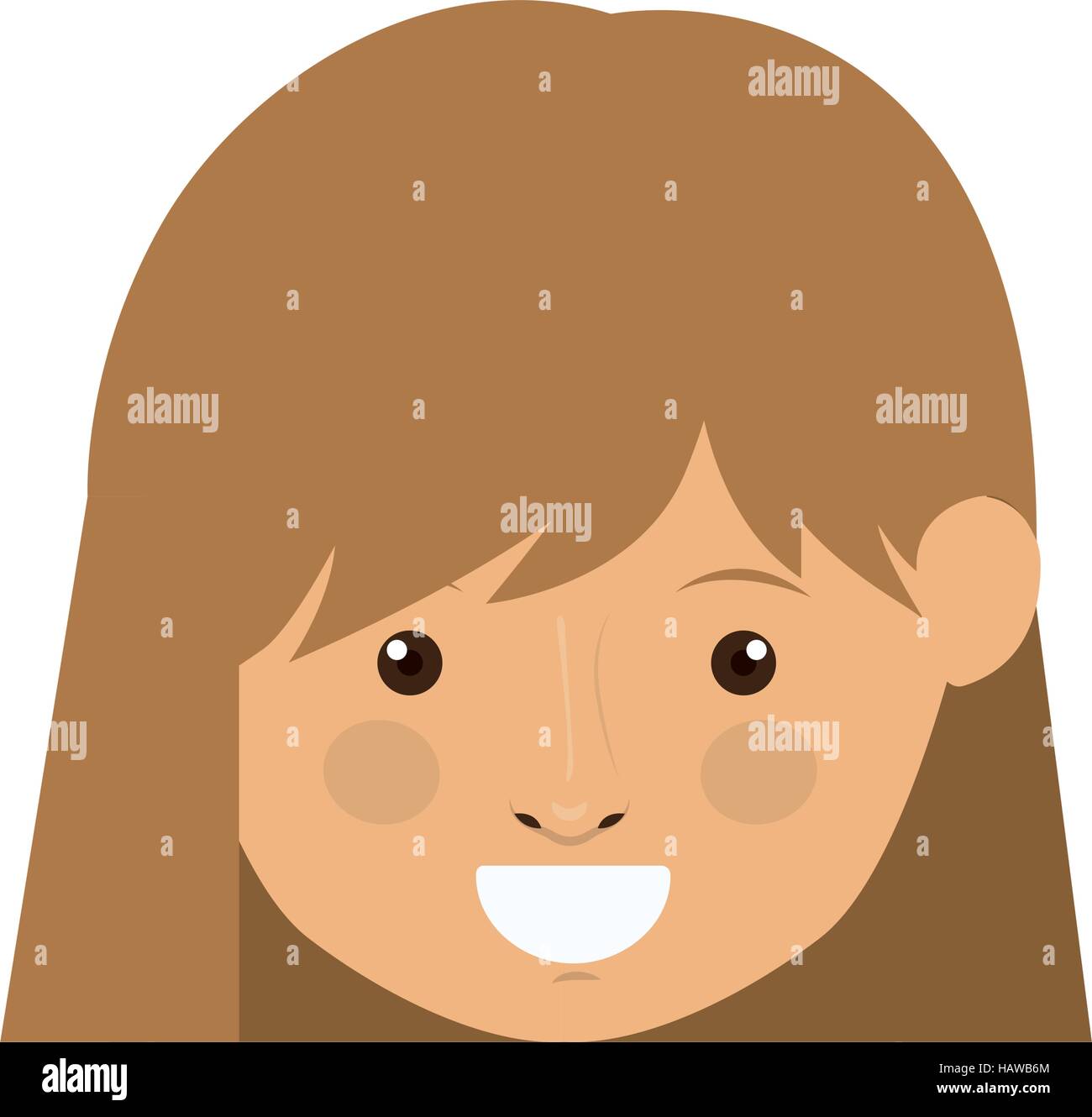 Girl head icon. Female avatar person people and human theme. Isolated ...
