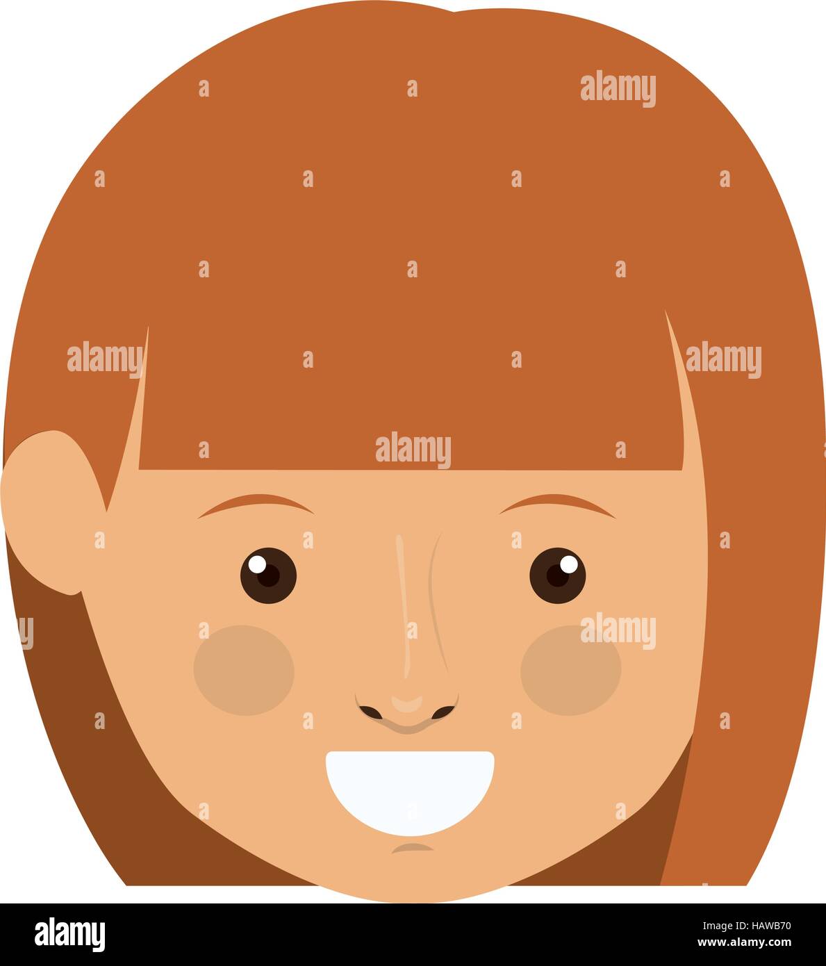Girl head icon. Female avatar person people and human theme. Isolated ...