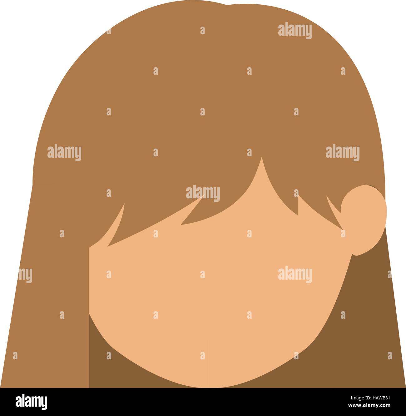 Girl head icon. Female avatar person people and human theme. Isolated ...