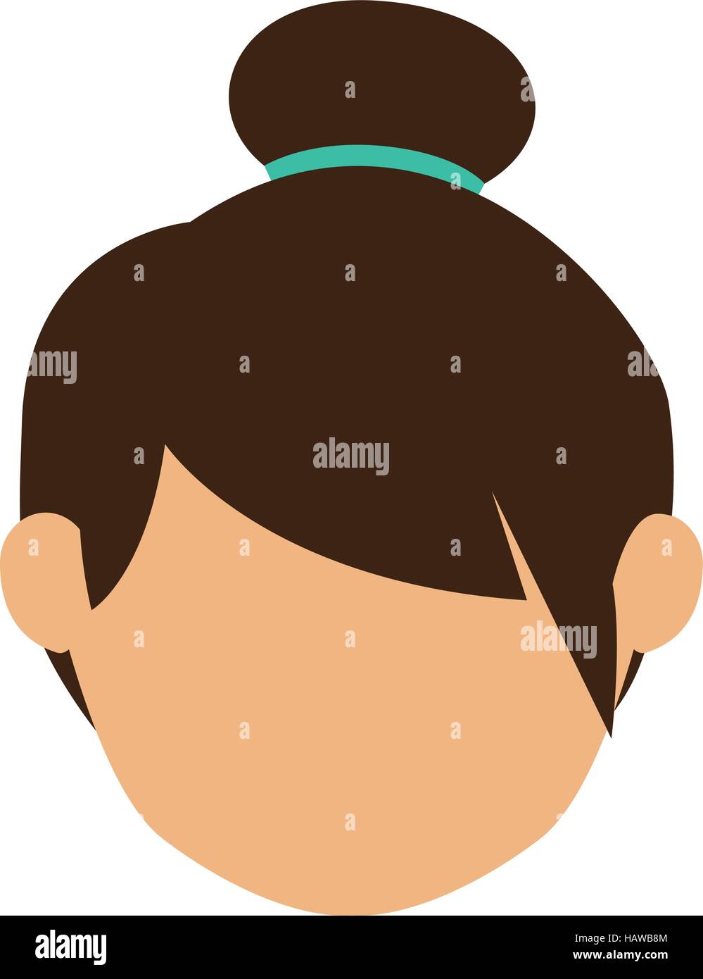 Girl head icon. Female avatar person people and human theme. Isolated ...