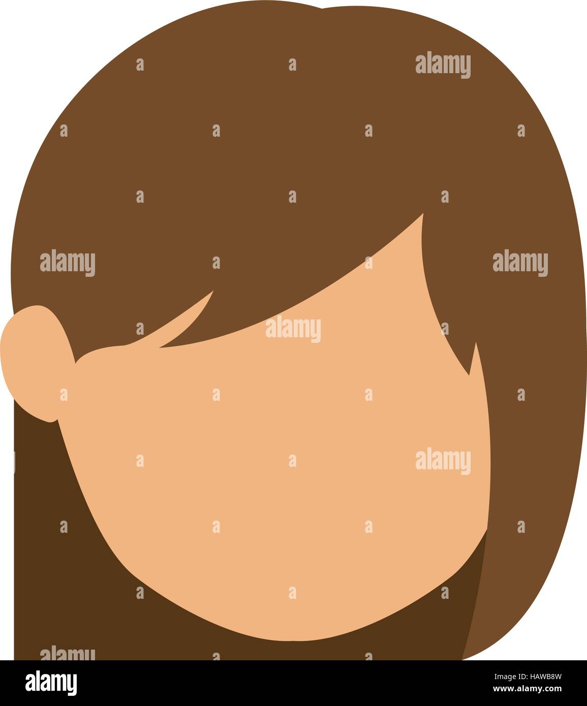 Girl head icon. Female avatar person people and human theme. Isolated ...