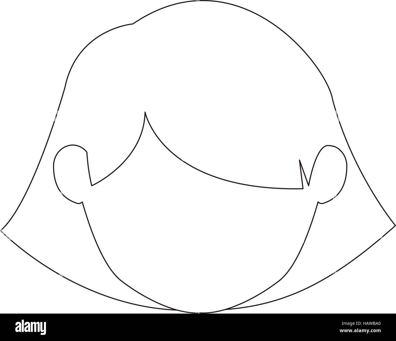 Girl head icon. Female avatar person people and human theme. Isolated ...