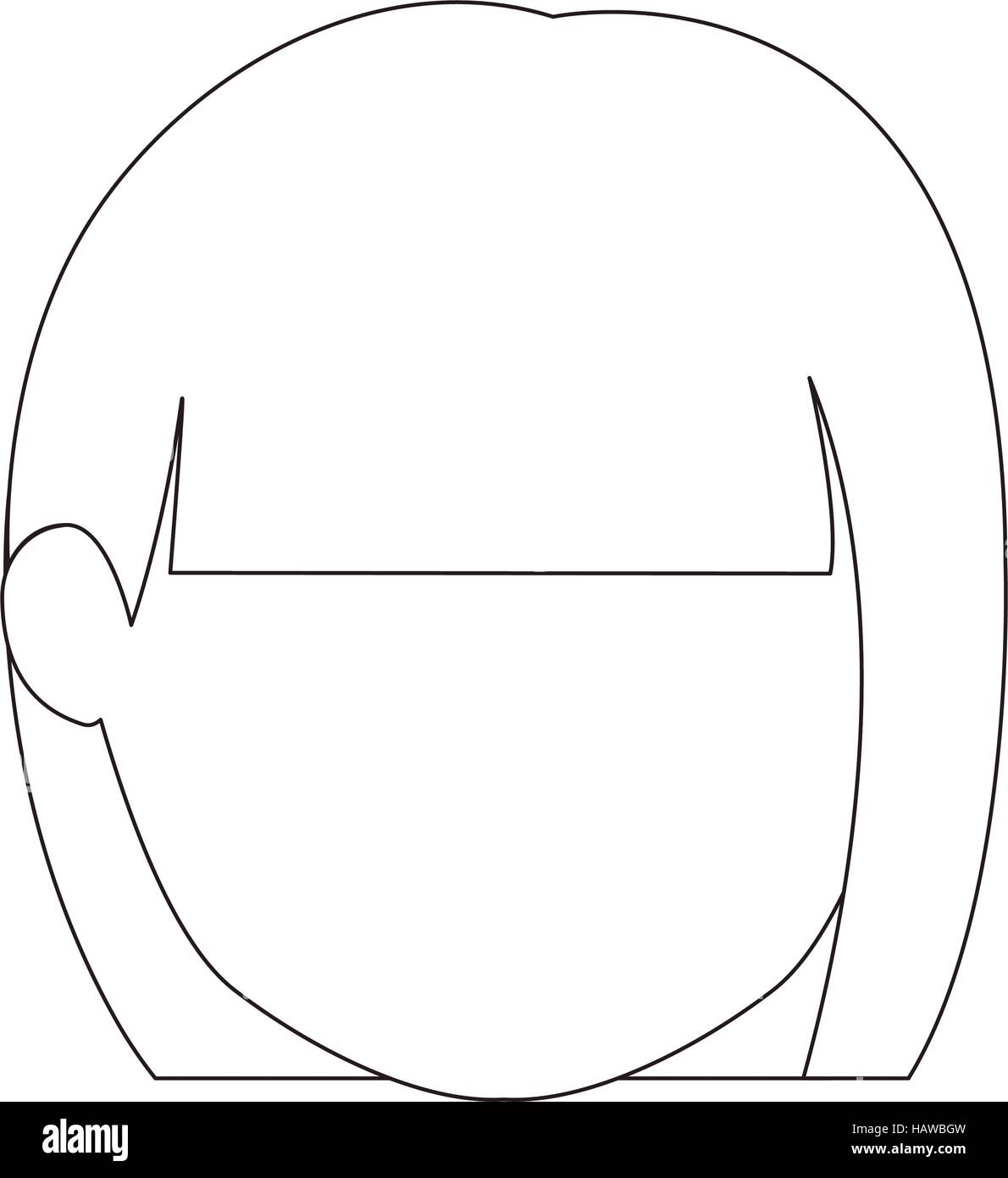 Girl head icon. Female avatar person people and human theme. Isolated ...