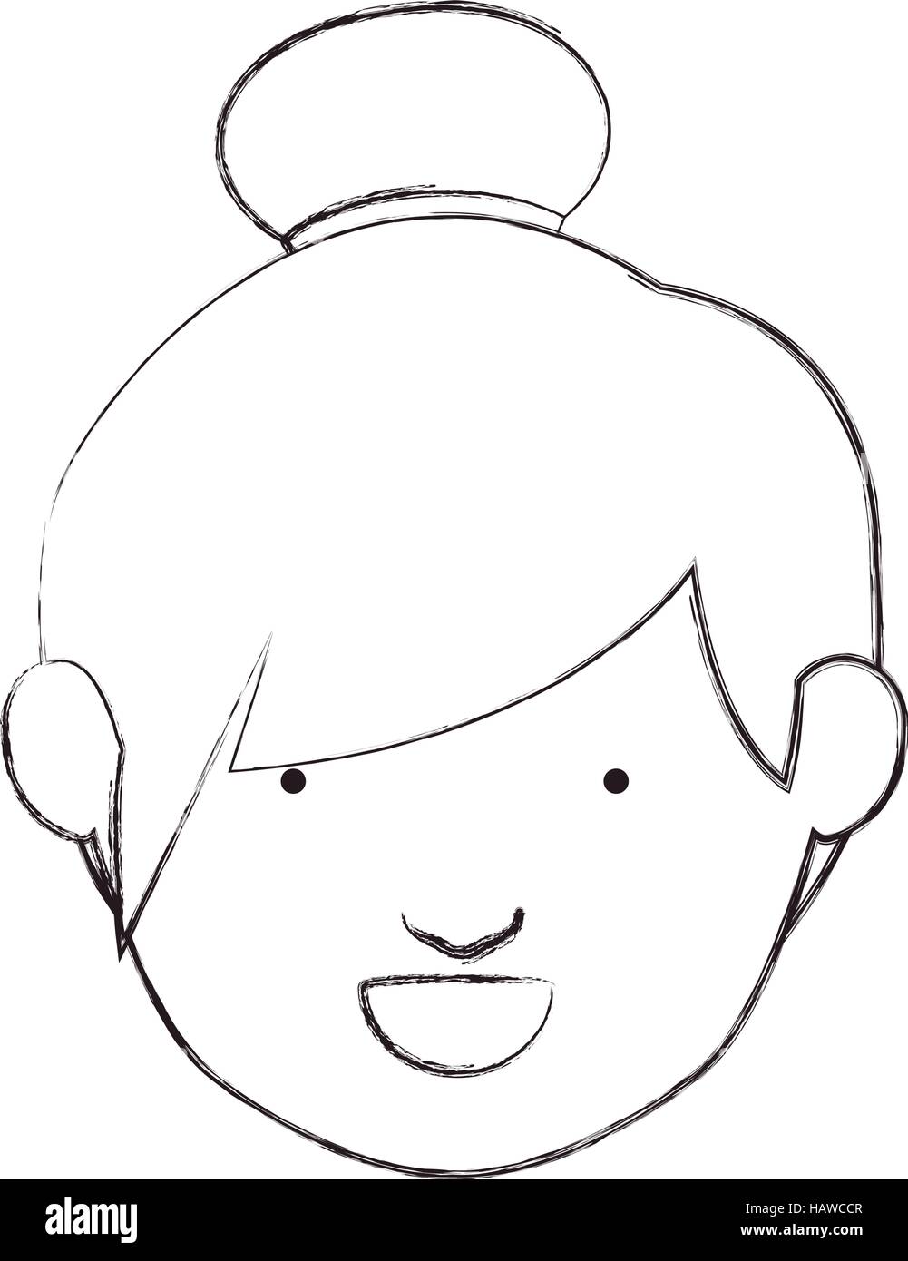 Girl head icon. Female avatar person people and human theme. Isolated ...