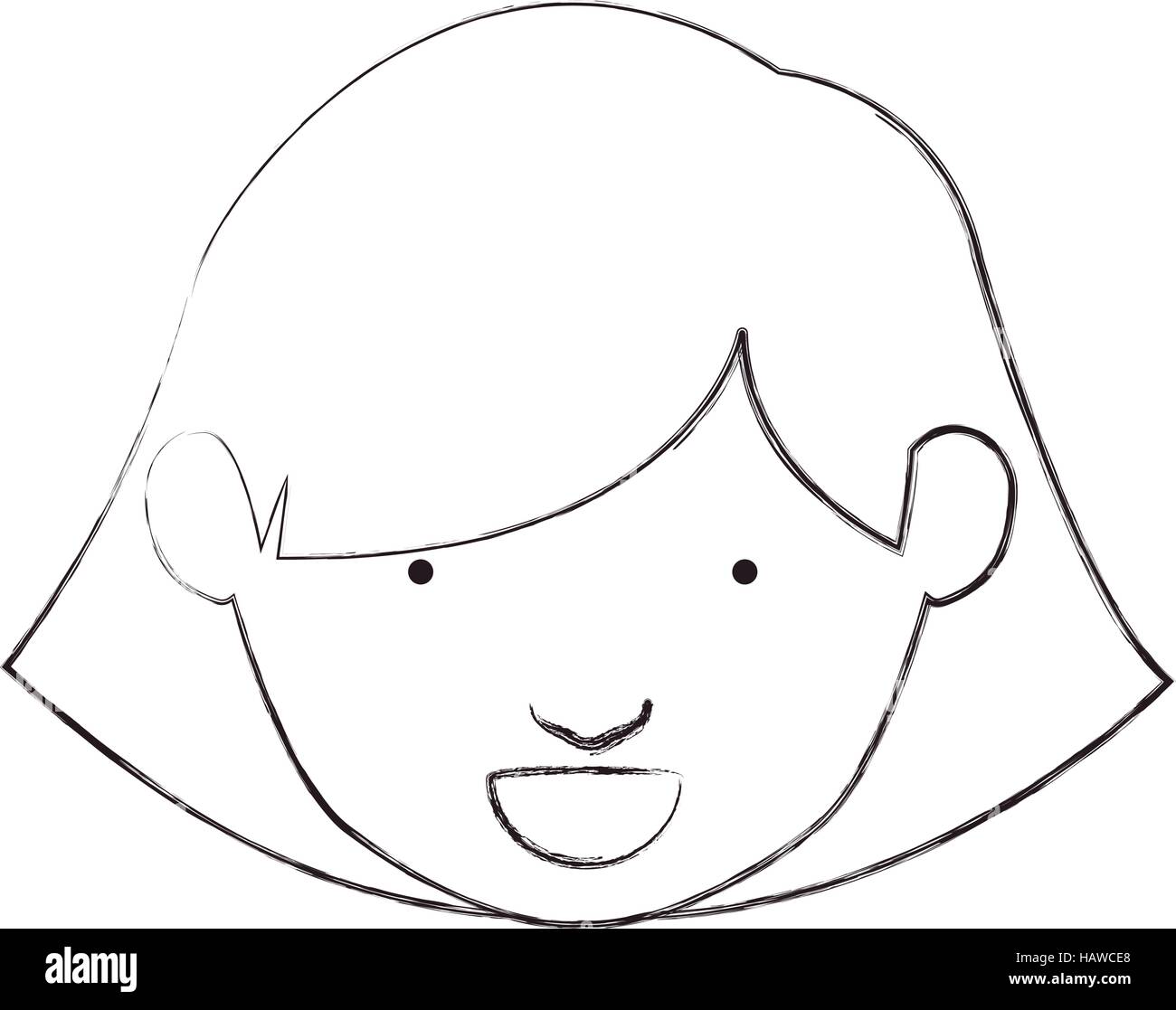 Girl head icon. Female avatar person people and human theme. Isolated ...