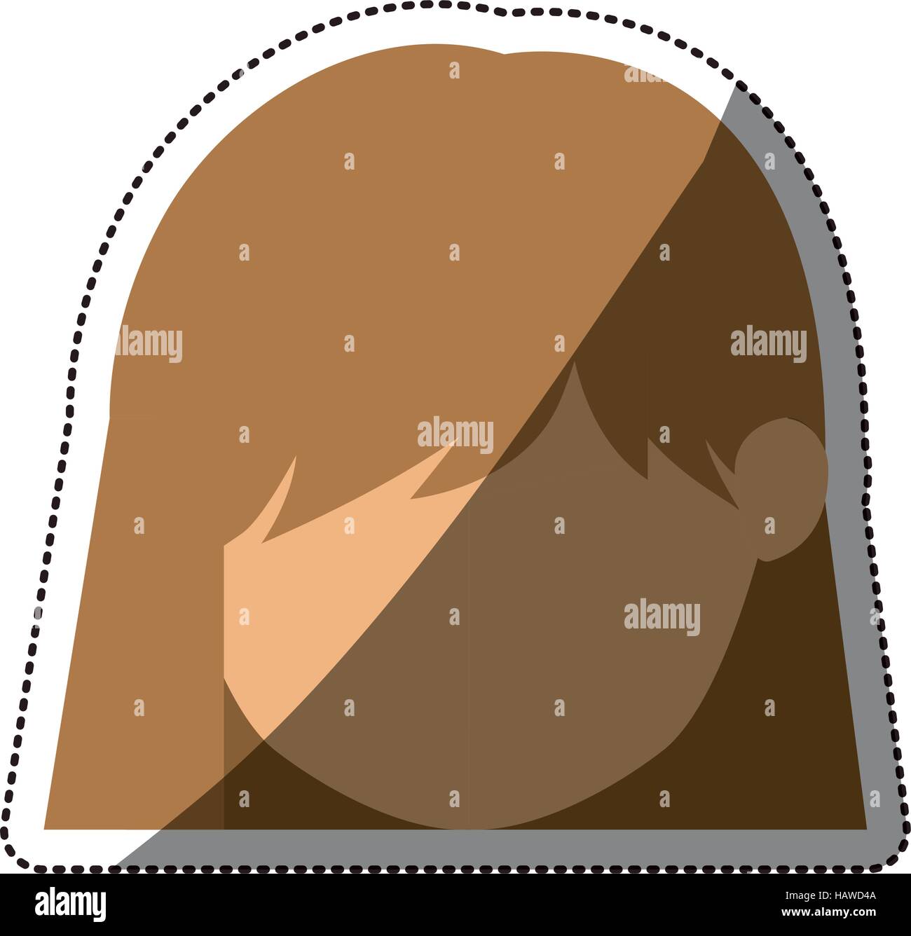 Girl head icon. Female avatar person people and human theme. Isolated ...