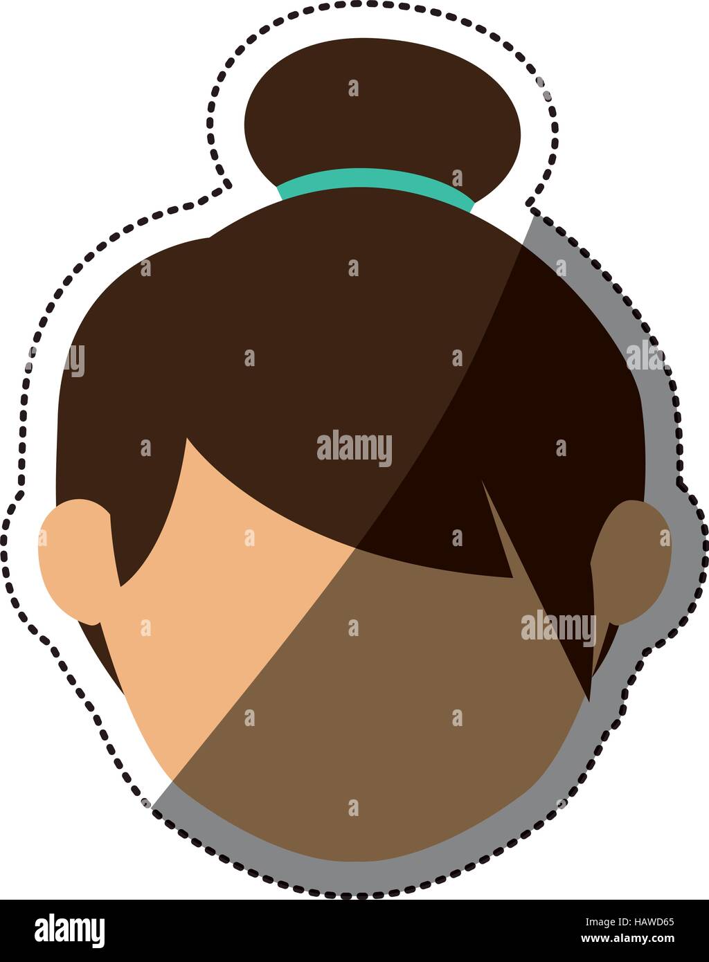 Girl head icon. Female avatar person people and human theme. Isolated ...