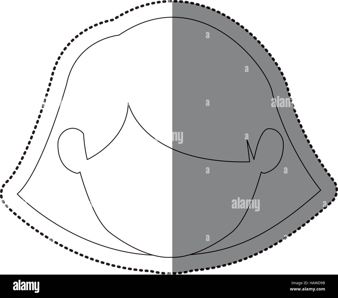 Girl head icon. Female avatar person people and human theme. Isolated ...