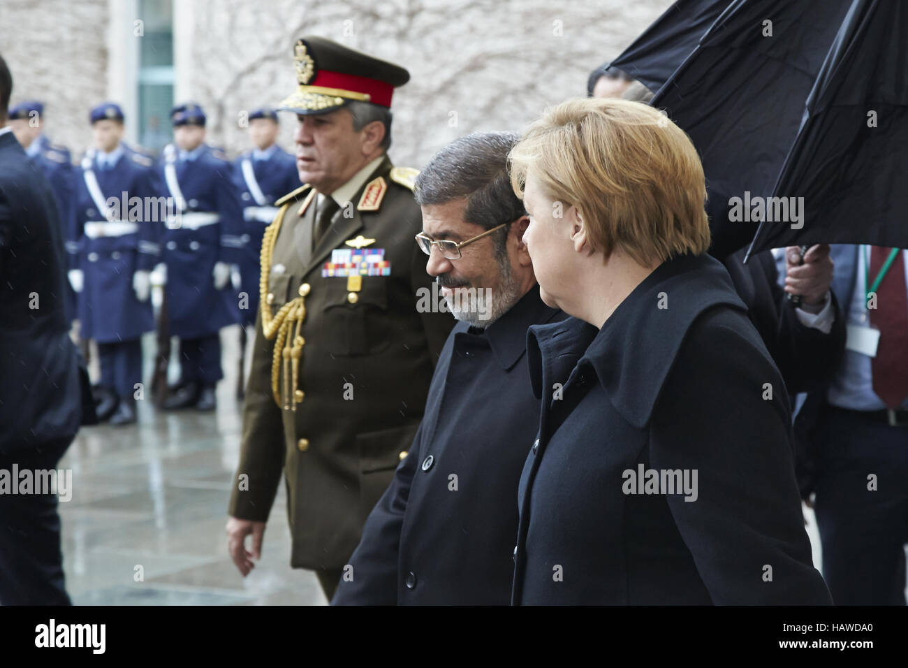 Merkel welcomes the Egyptian president Mursi Stock Photo - Alamy