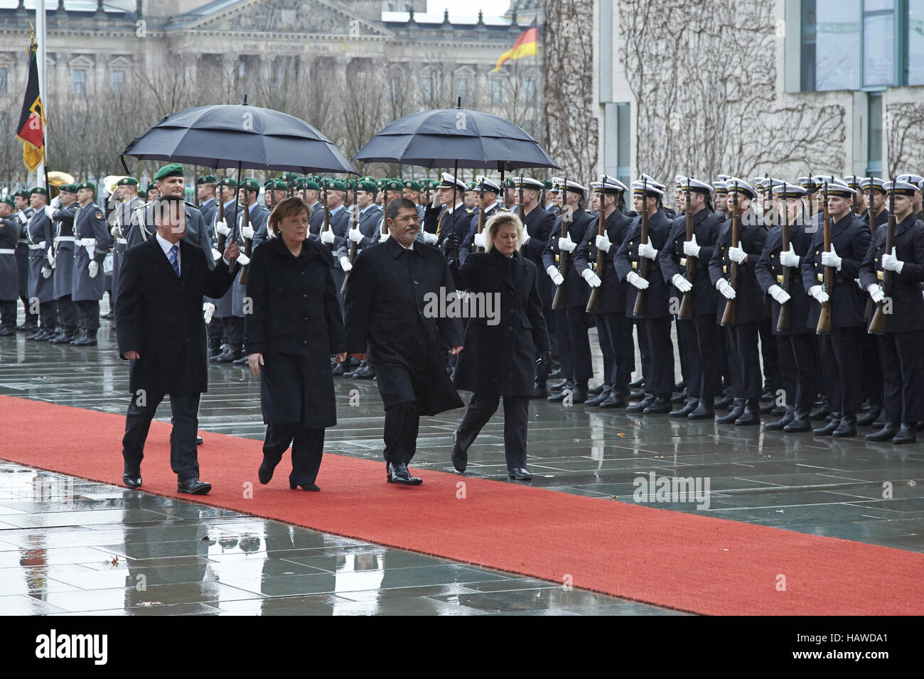 Merkel welcomes the Egyptian president Mursi Stock Photo - Alamy