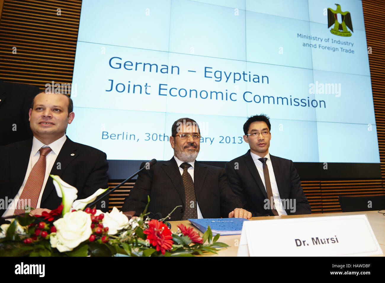 Roesler and Egyptian president Mursi Stock Photo - Alamy