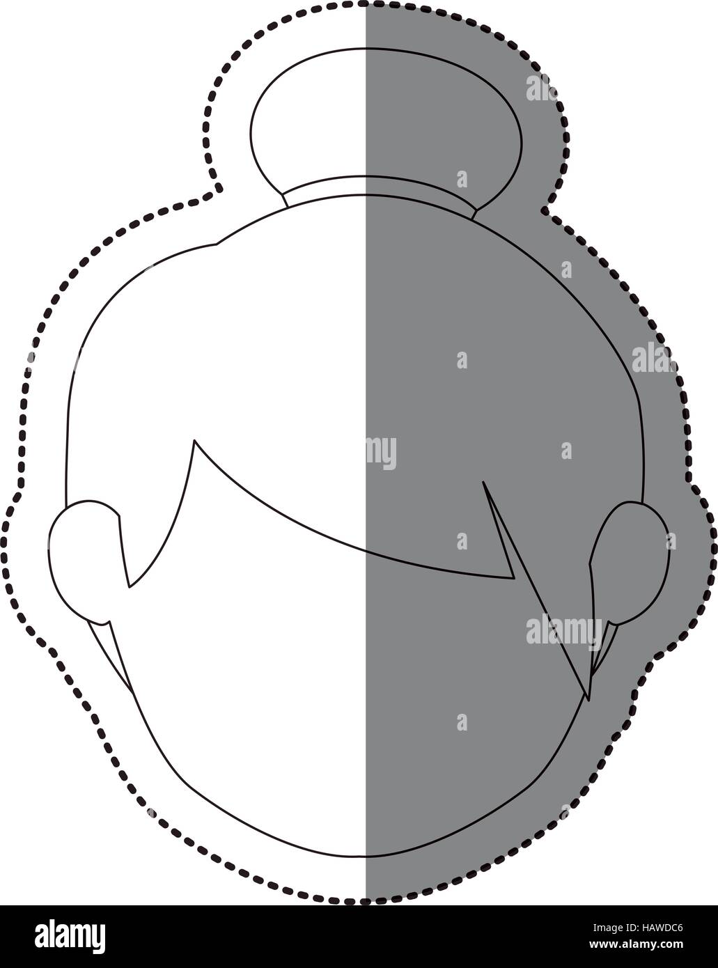 Girl head icon. Female avatar person people and human theme. Isolated ...