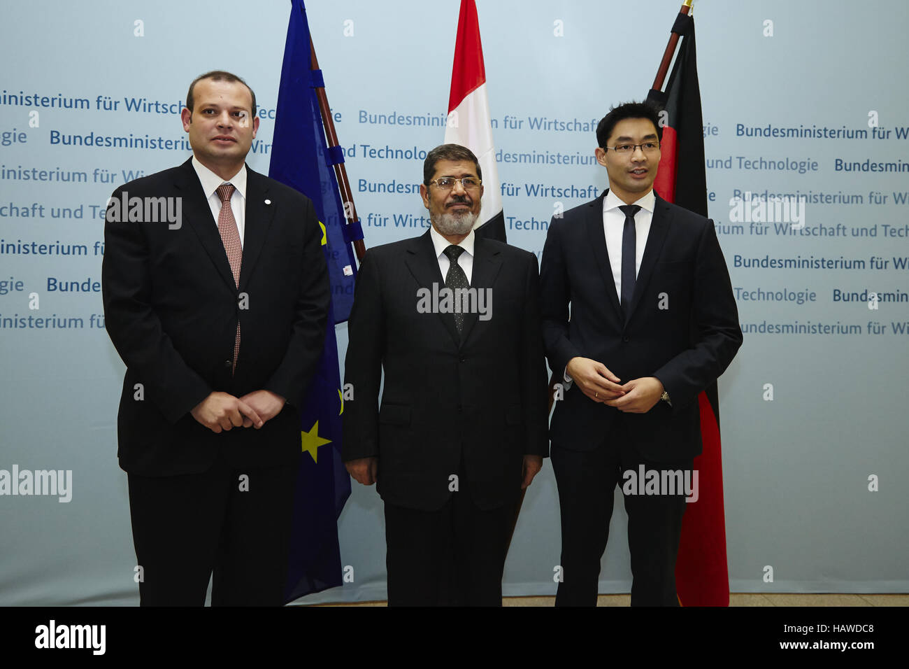 Roesler and Egyptian president Mursi Stock Photo - Alamy