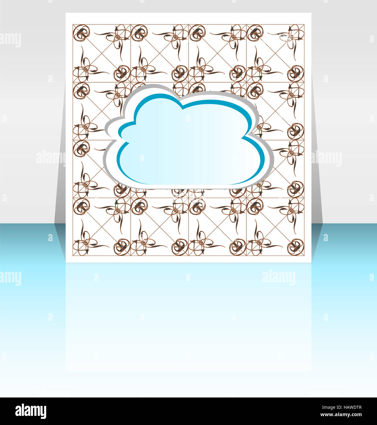 Flyer or cover design with abstract blue cloud Stock Photo - Alamy