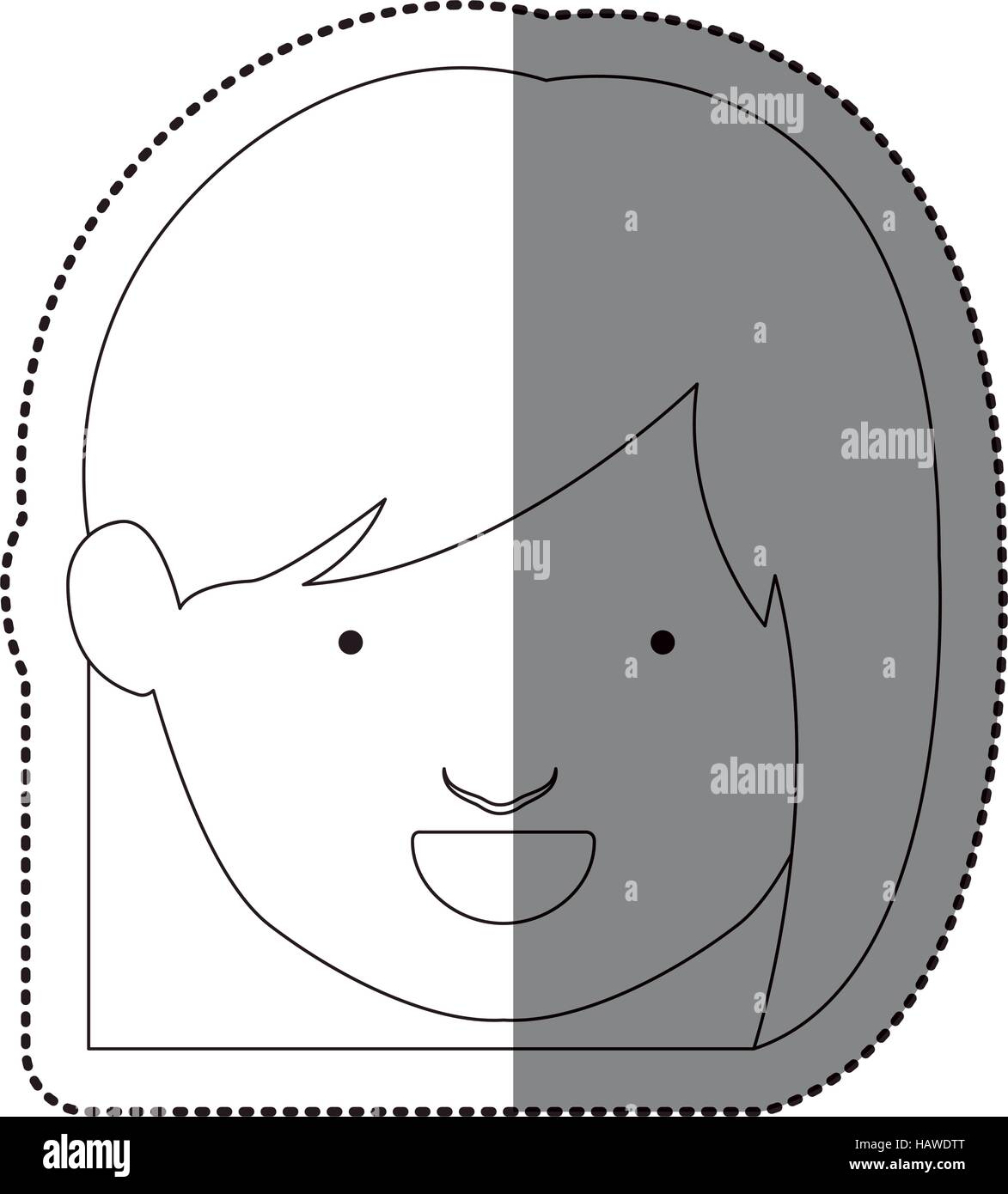 Girl head icon. Female avatar person people and human theme. Isolated ...