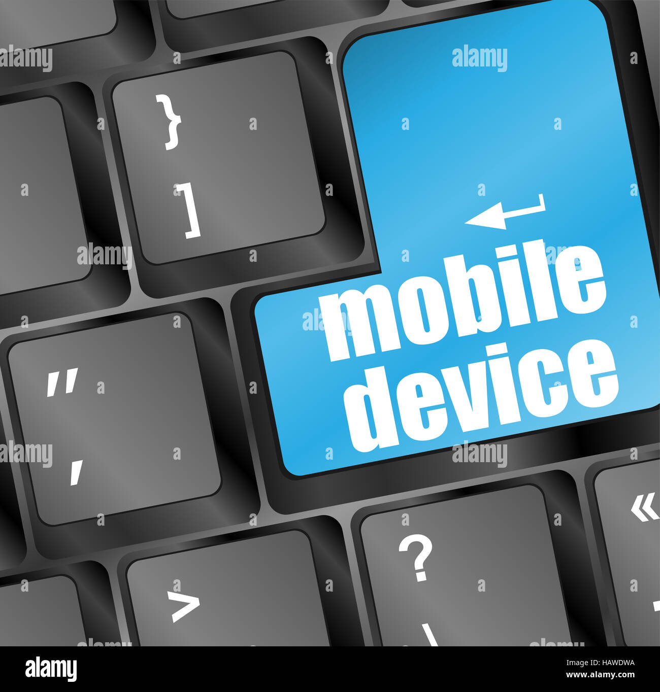 A keyboard with a key reading mobile devices Stock Photo - Alamy