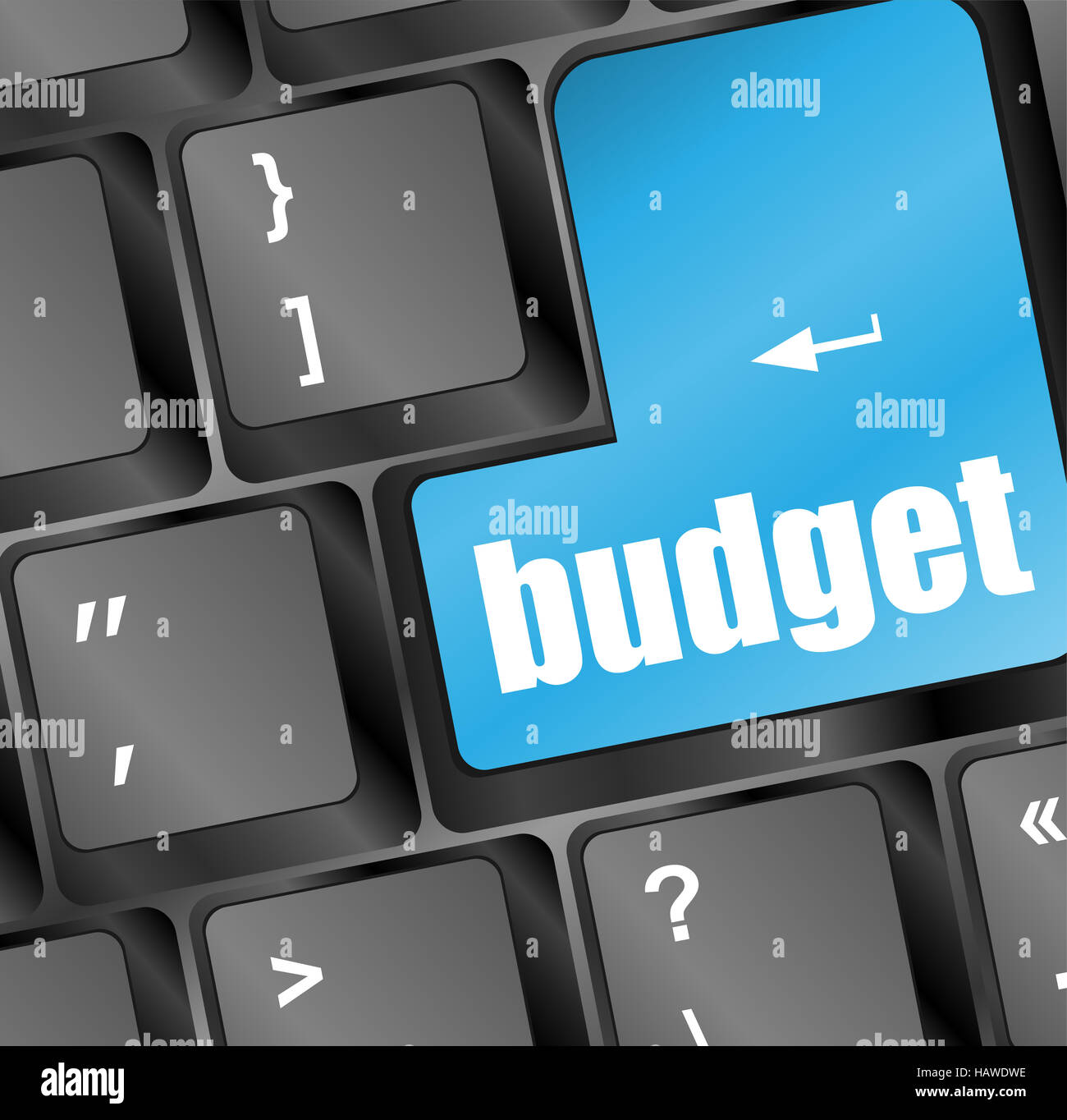 A keyboard with a key reading budget Stock Photo - Alamy