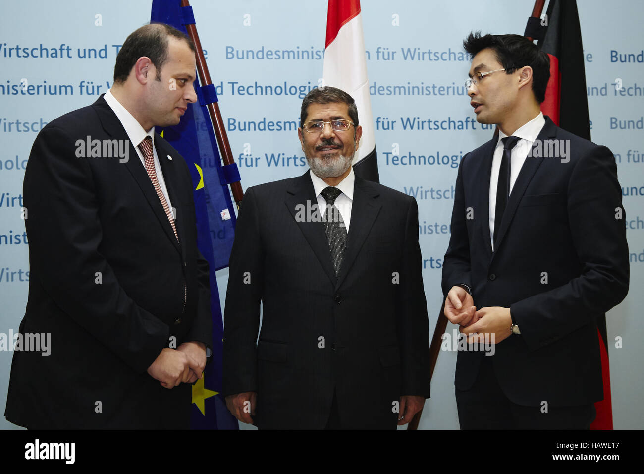 Minister Roesler and Egyptian president Mursi Stock Photo - Alamy