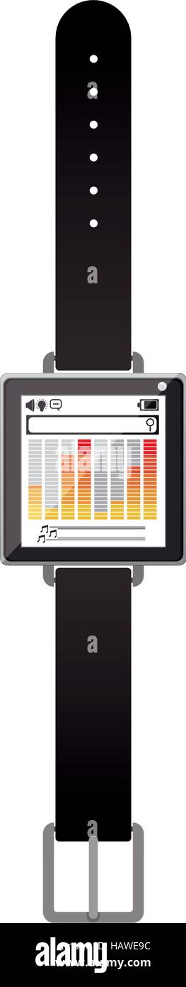 Smart watch icon. App media wearable technology and gadget theme ...