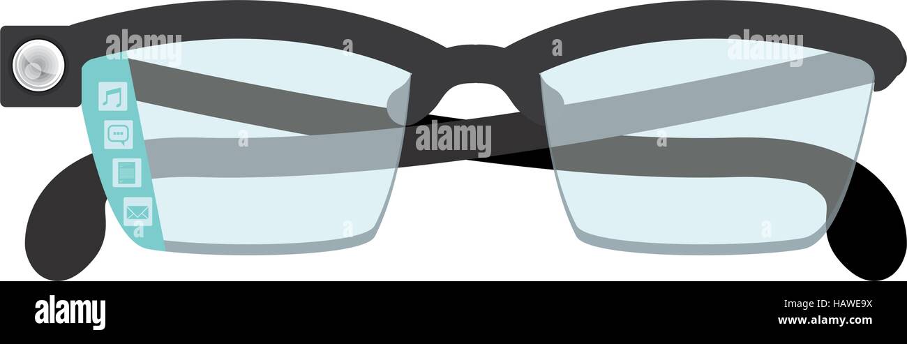 Smart glasses icon. App media wearable technology and gadget theme ...