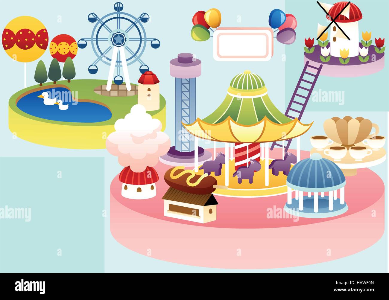 The painting carousel Stock Vector Images - Alamy
