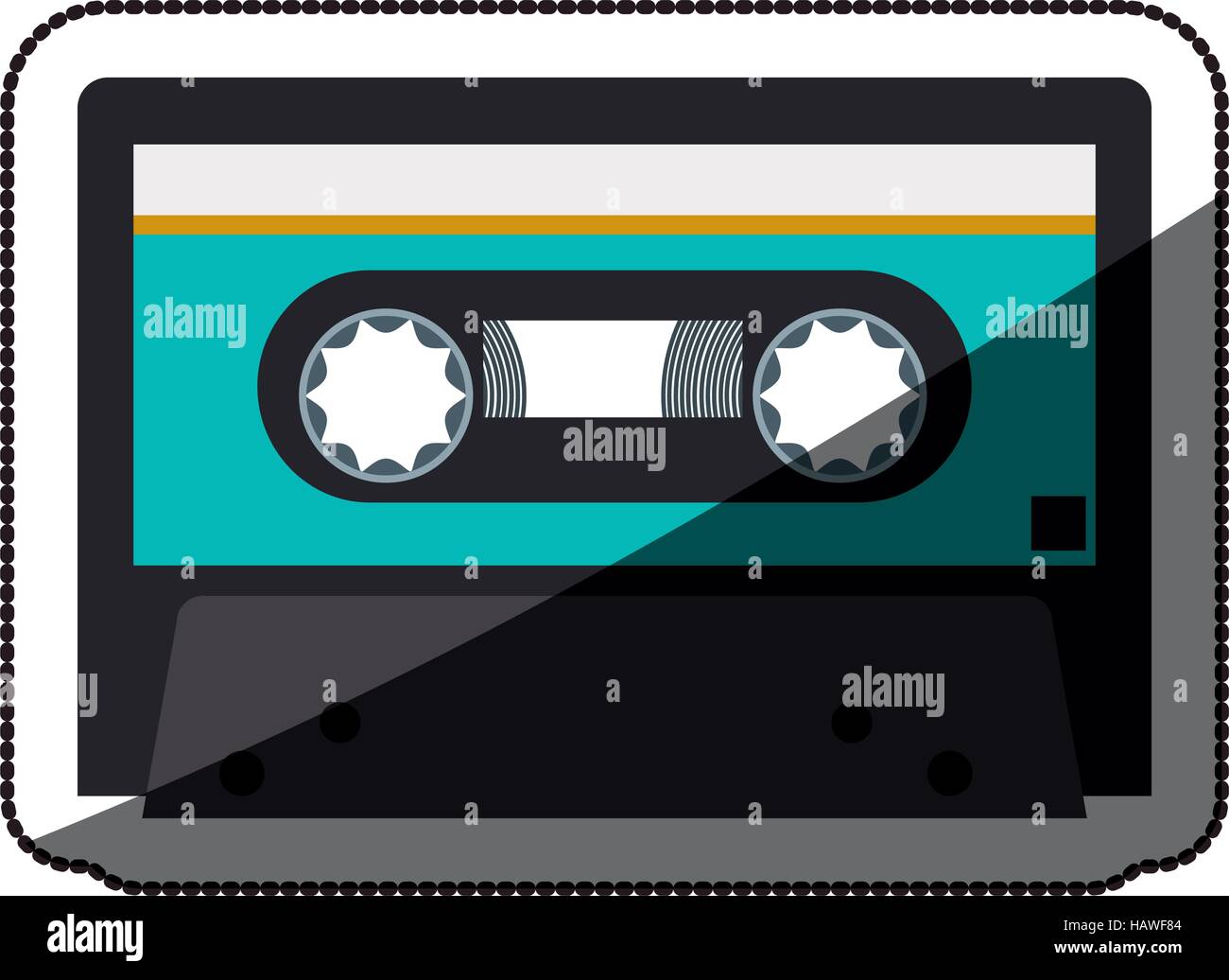 Cassette icon. Device music sound and musical theme. Isolated design ...